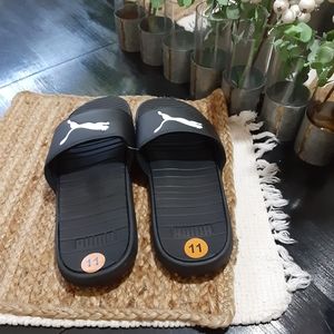 Puma | Shoes | Sale Mens Puma Sliders Black White Sandals | Poshmark